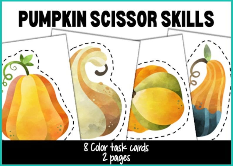 Pumpkin Cutting and Tracing Pages for Preschool, Printable, Scissor ...