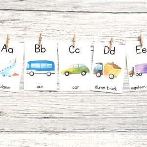 ABC Transportation Flash Cards, Vehicle Flashcards, Alphabet Vehicle ...