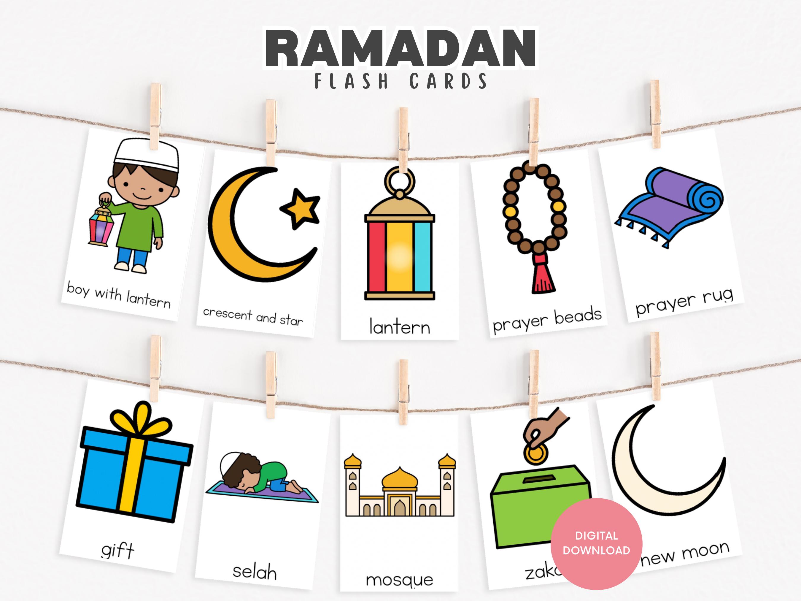 Ramadan Flashcards for Preschool, Printable PDF, Islamic Vocabulary ...