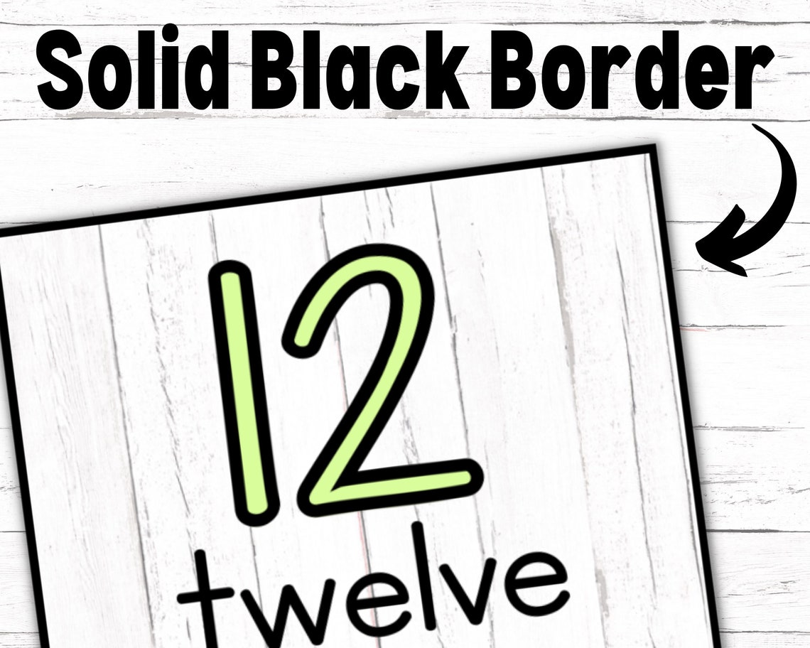 Printable Number Posters Classroom Decor Shiplap Watercolor - Etsy