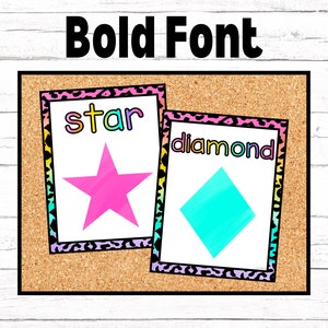 Printable Shape Posters Classroom Decor, Rainbow Leopard Print ...