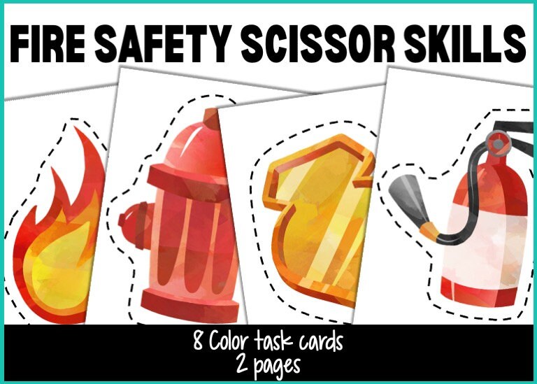 Fire Safety Cutting and Tracing Pages for Preschool, Fire Safety ...