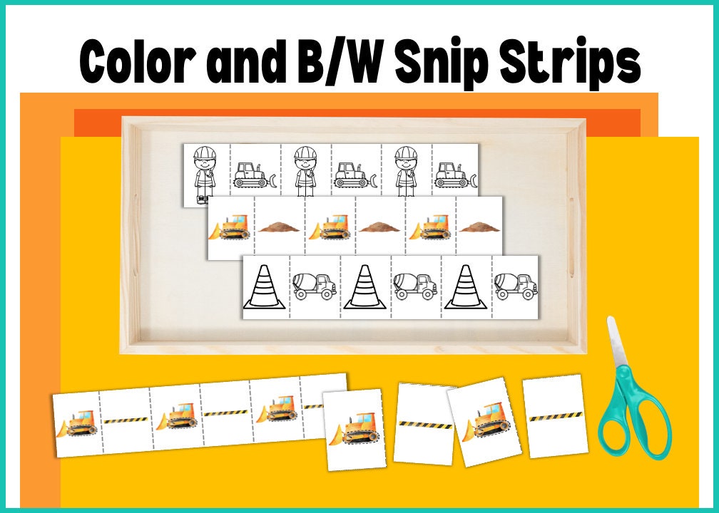 Construction Scissor Practice Activity for Preschool, Fine Motor ...
