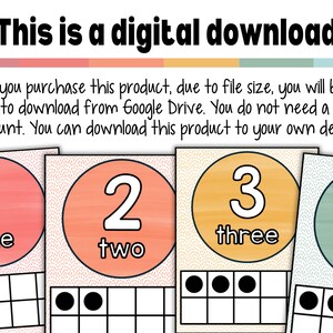 Printable Number Posters Classroom Decor, Boho, Watercolor, Boho ...
