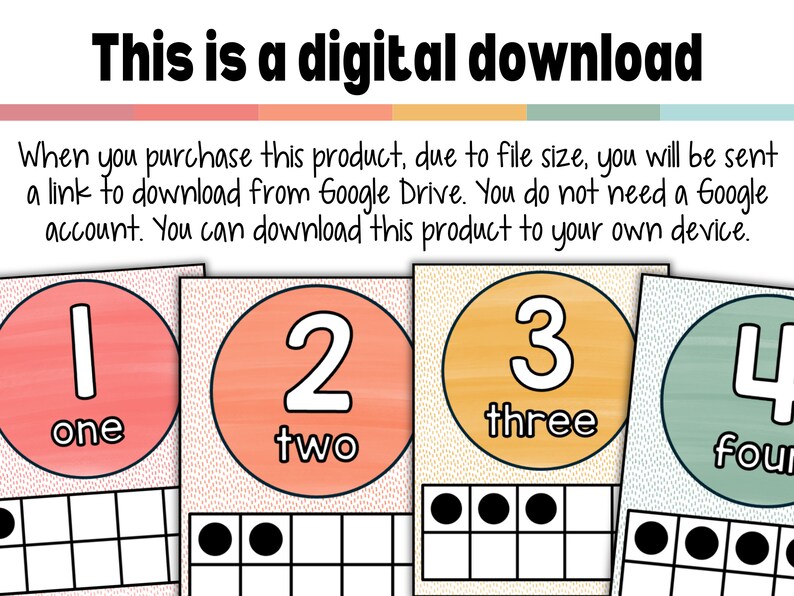 Printable Number Posters Classroom Decor, Boho, Watercolor, Boho ...