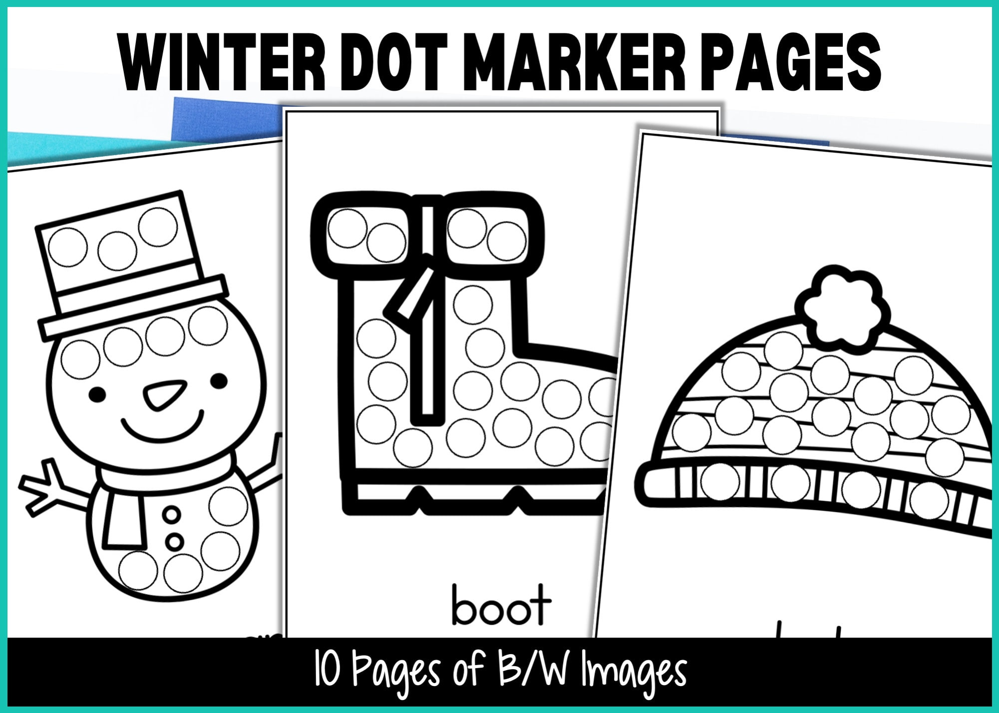 Winter Dot Marker Activities for Preschool, January Fine Motor Dabber ...