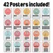 Printable Number Posters Classroom Decor, Boho, Watercolor, Boho ...