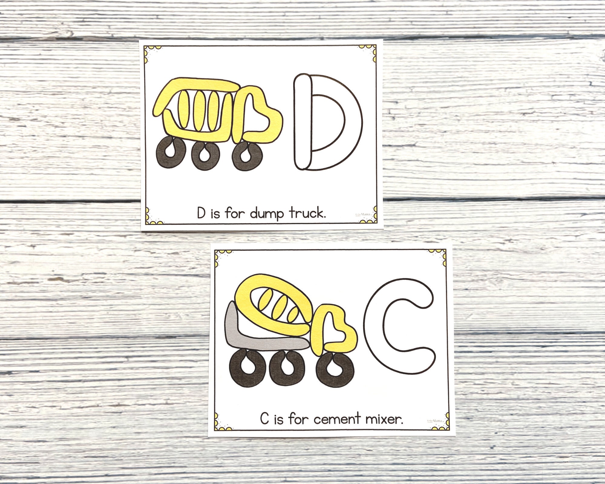 Construction Playdough Mats, Preschool Fine Motor Mats, Construction ...