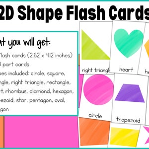 2D Shape Flashcards for Preschool, Printable Shape Flashcards for ...