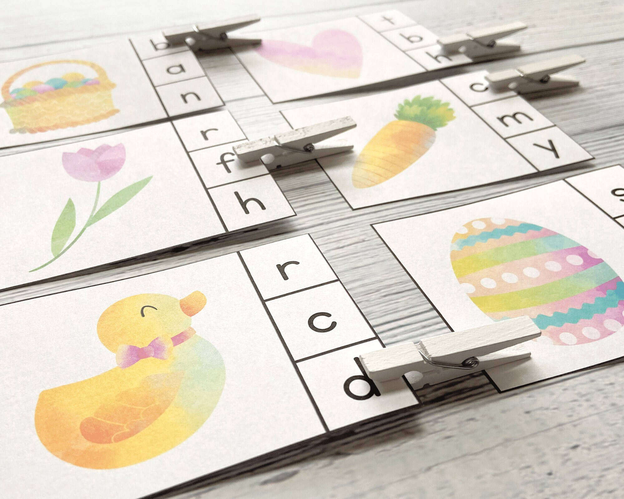 Easter Clip Cards for Preschool | Montessori | Letters and Counting ...