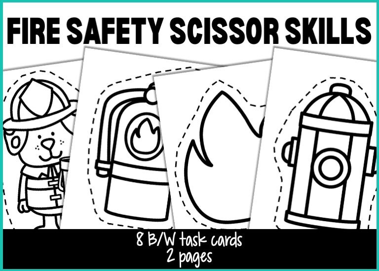 Fire Safety Cutting and Tracing Pages for Preschool, Fire Safety ...