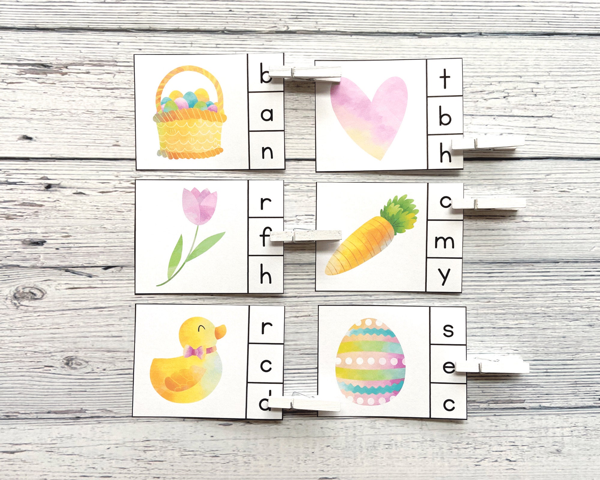 Easter Clip Cards for Preschool | Montessori | Letters and Counting ...