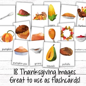 Thanksgiving Flash Cards, Flashcards for Preschool, Word Wall ...