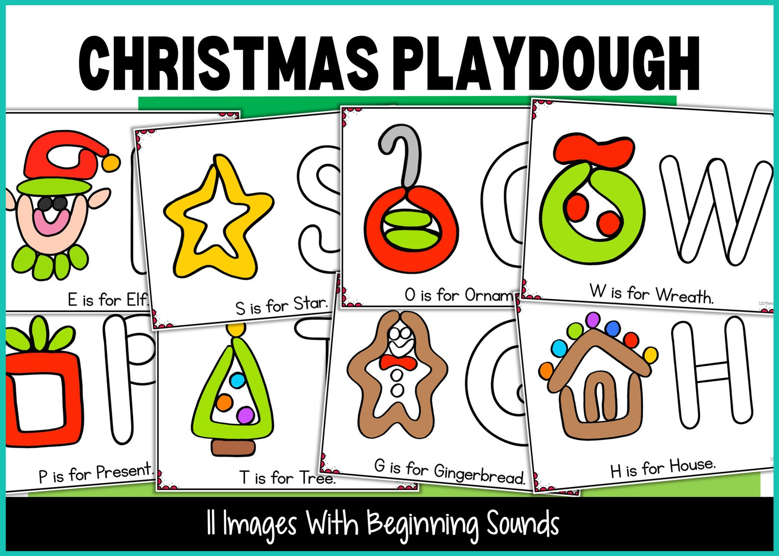 Christmas Playdough Mats for Fine Motor, Fine Motor Activity ...