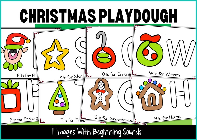 Christmas Playdough Mats for Fine Motor, Fine Motor Activity ...