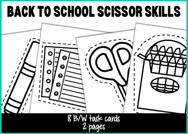 Back to School Cutting and Tracing Pages for Preschool, Printable ...