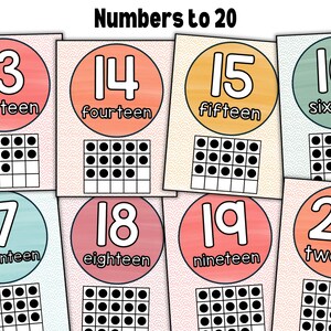 Printable Number Posters Classroom Decor, Boho, Watercolor, Boho ...