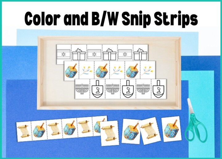 Hanukkah Scissor Practice Activity for Preschool, Fine Motor Cutting ...