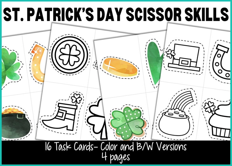 St. Patrick's Day Cutting and Tracing Pages for Preschool, Printable ...