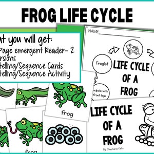 Frog Life Cycle Emergent Reader Book and Activities | Preschool ...