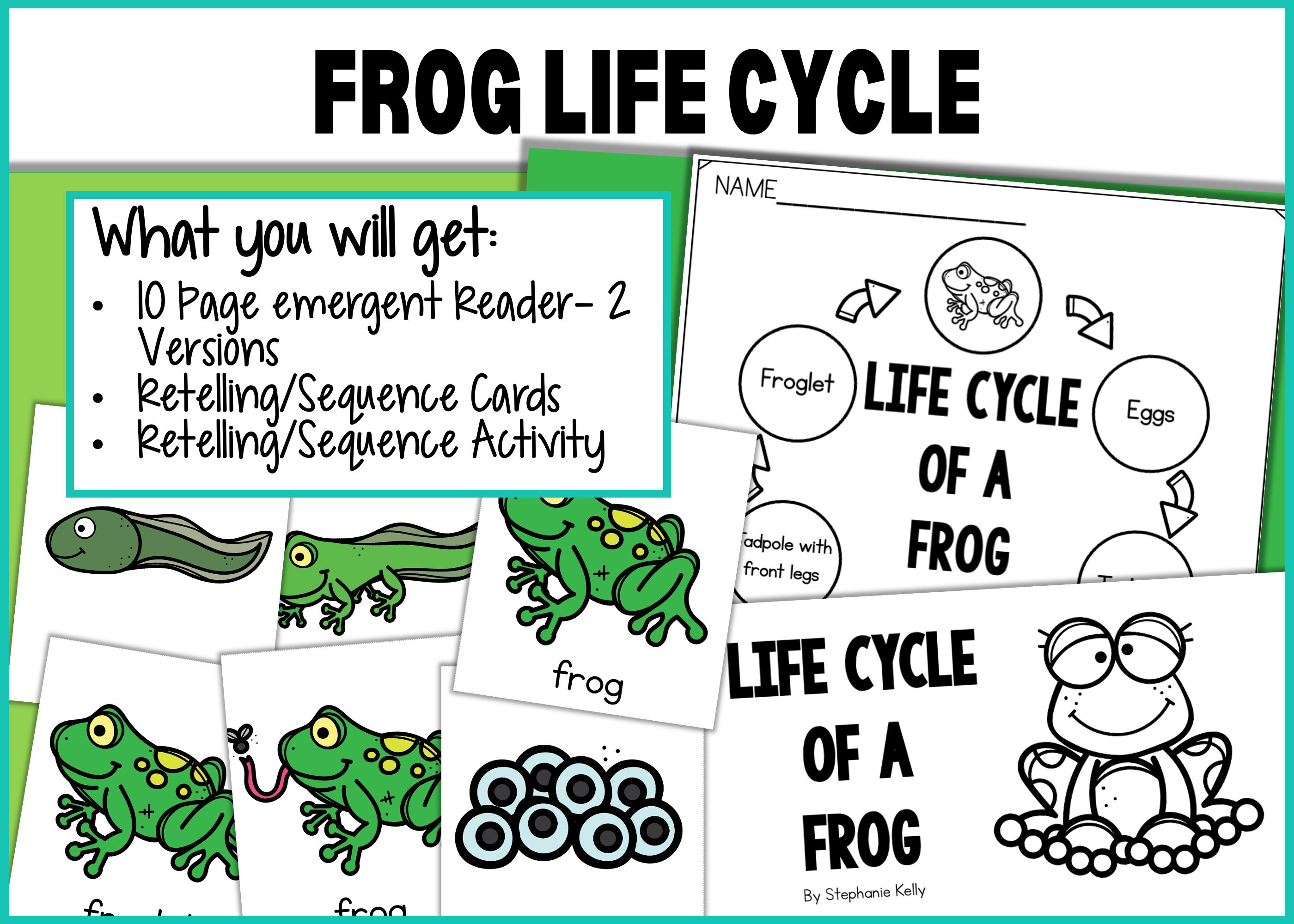 Frog Life Cycle Emergent Reader Book and Activities | Preschool ...