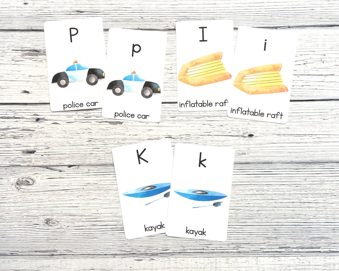 ABC Transportation Flash Cards, Vehicle Flashcards, Alphabet Vehicle ...