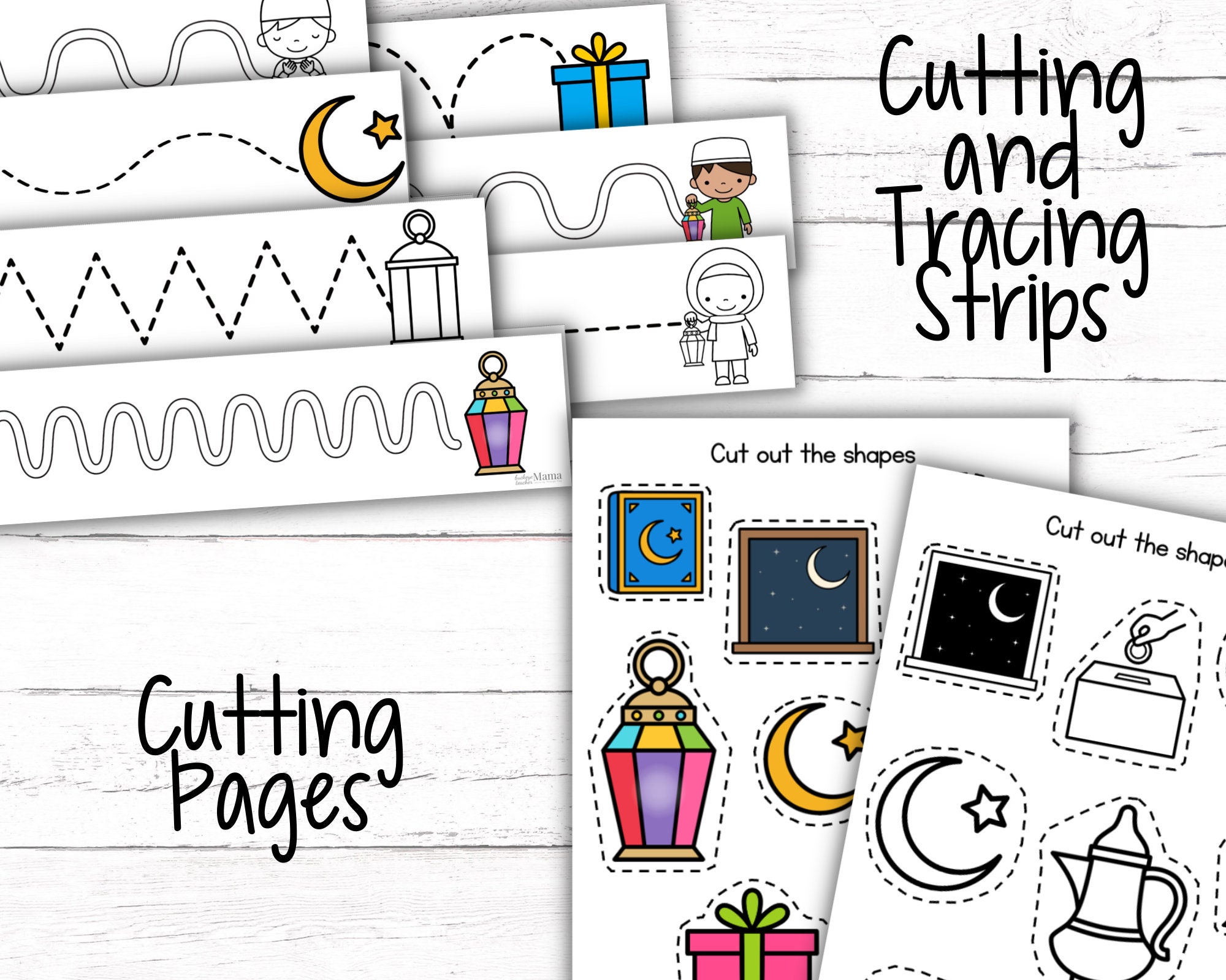 Ramadan Cutting and Tracing Pages for Preschool, Ramadan Printable ...
