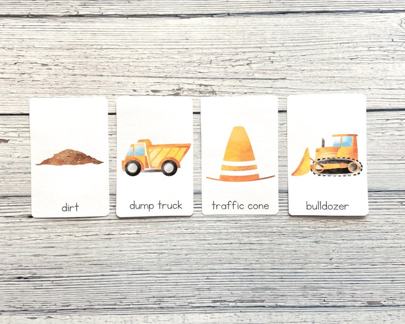 Construction Flashcards for Preschool, Printable Flashcards for ...