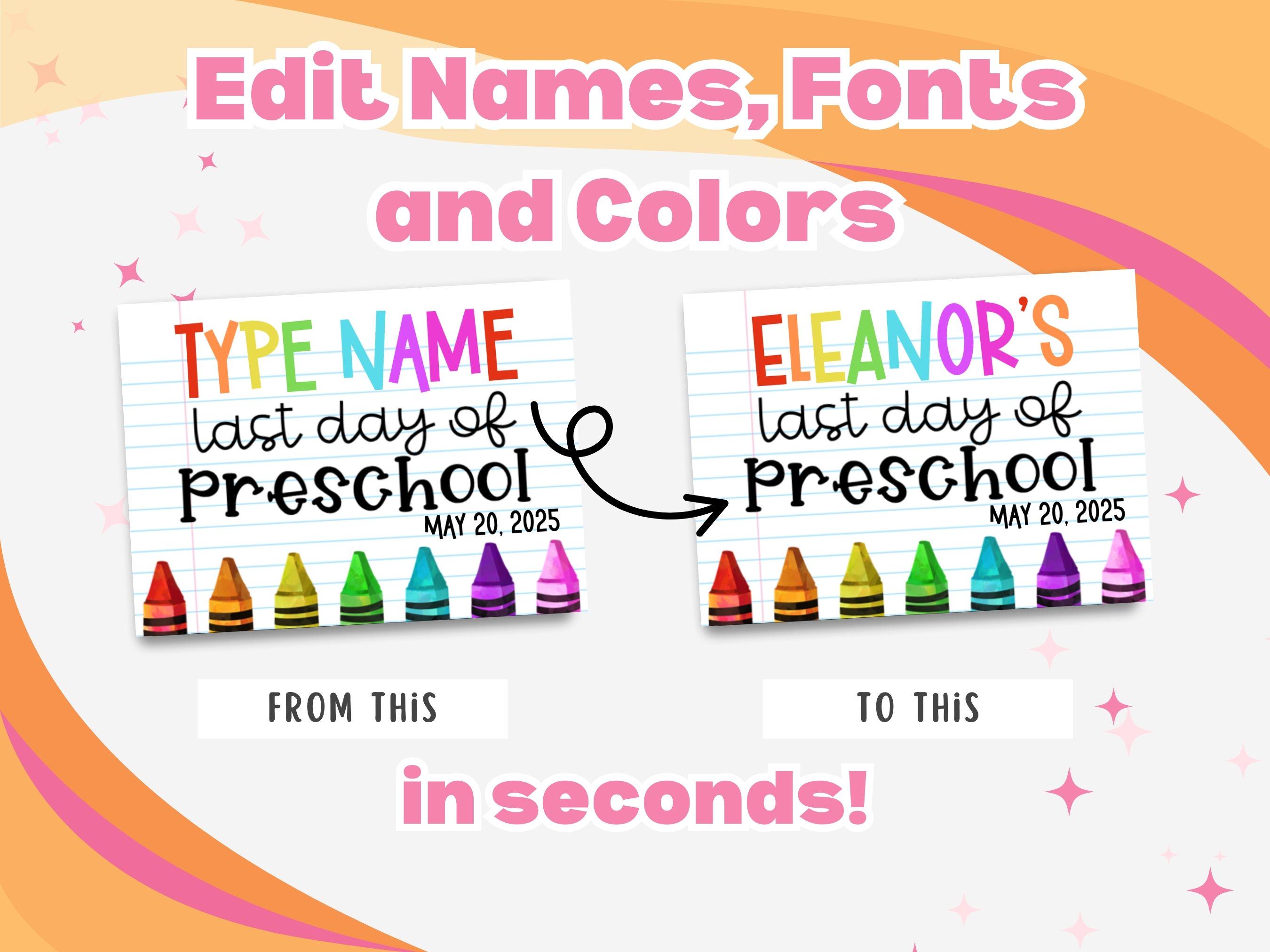 Editable Last Day of School Sign, Editable School Signs, Last Day of ...