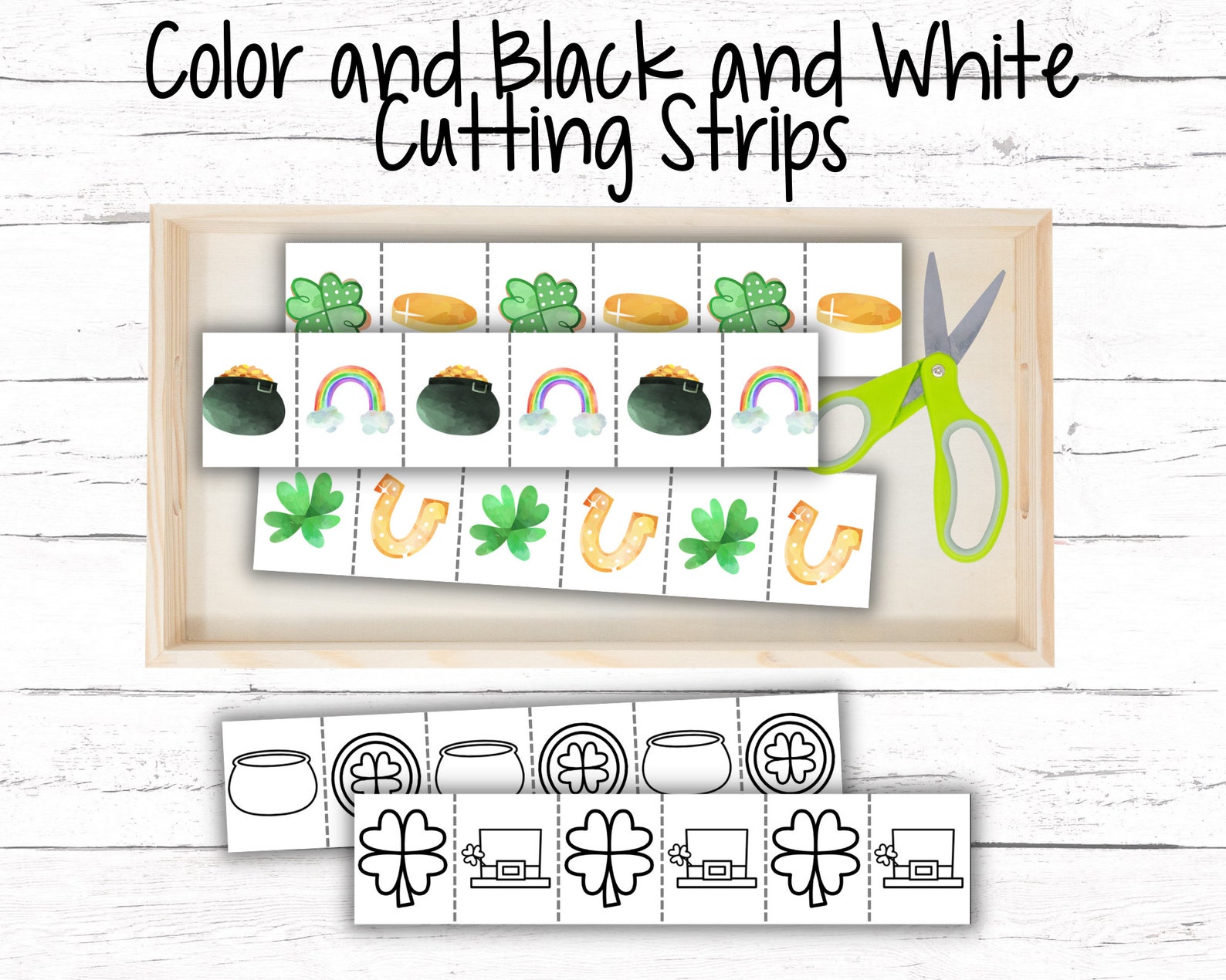 St. Patrick's Day Cutting and Tracing Pages for Preschool - Etsy
