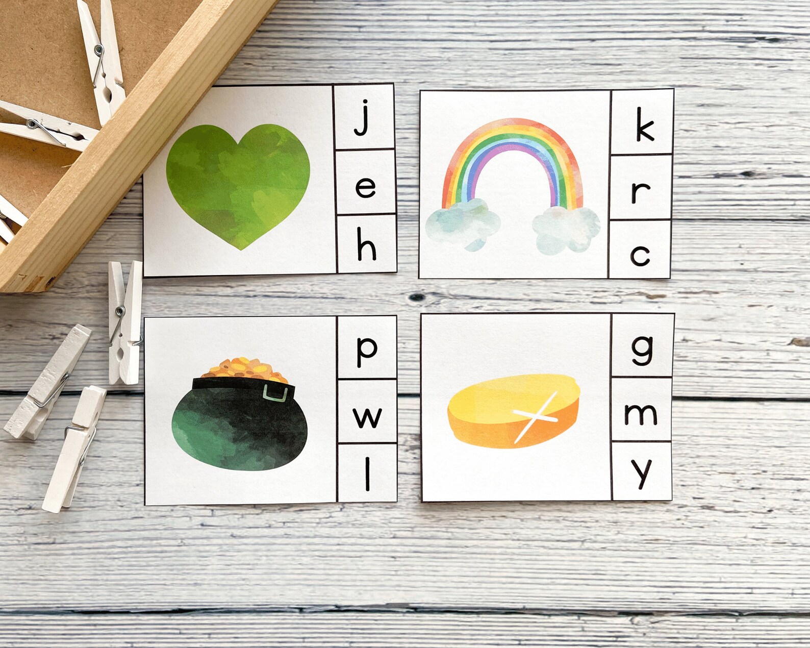 St. Patrick's Day Clip Cards for Preschool | Montessori | Letters and ...