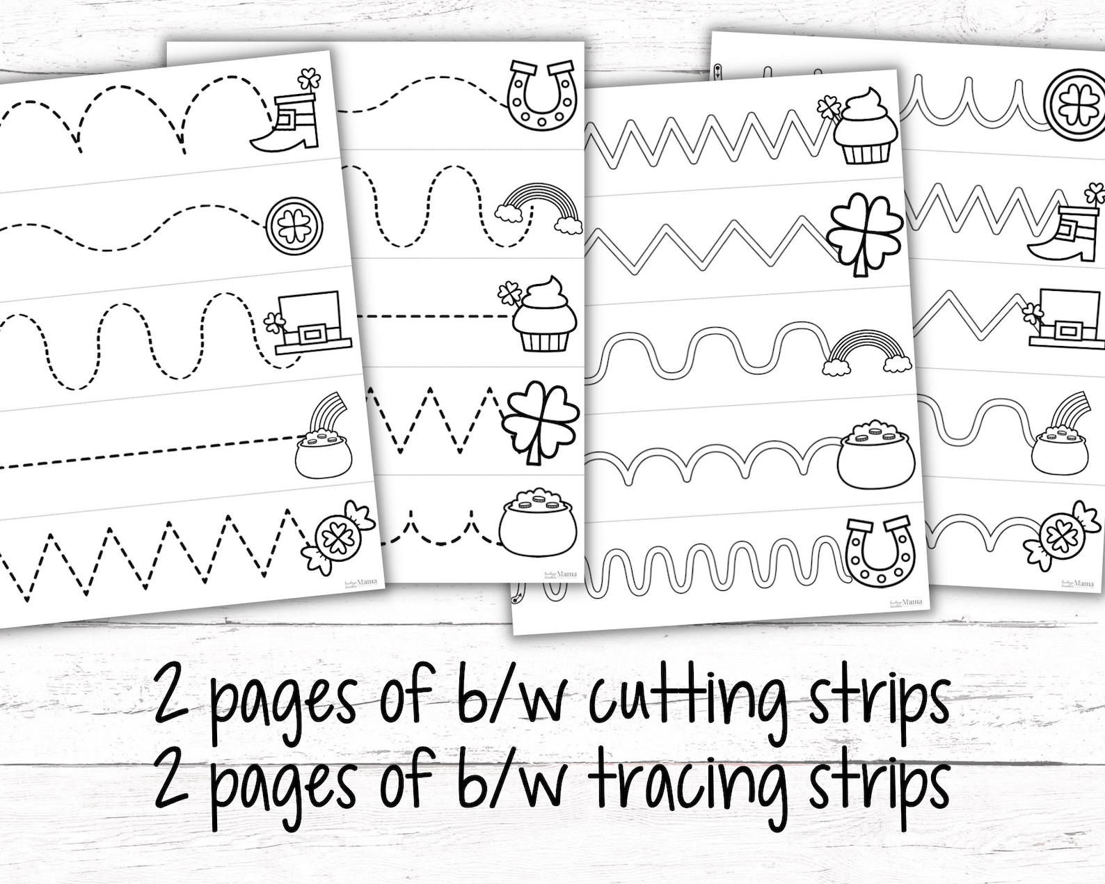 St. Patrick's Day Cutting and Tracing Pages for Preschool - Etsy