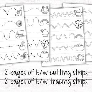 St. Patrick's Day Cutting and Tracing Pages for Preschool - Etsy