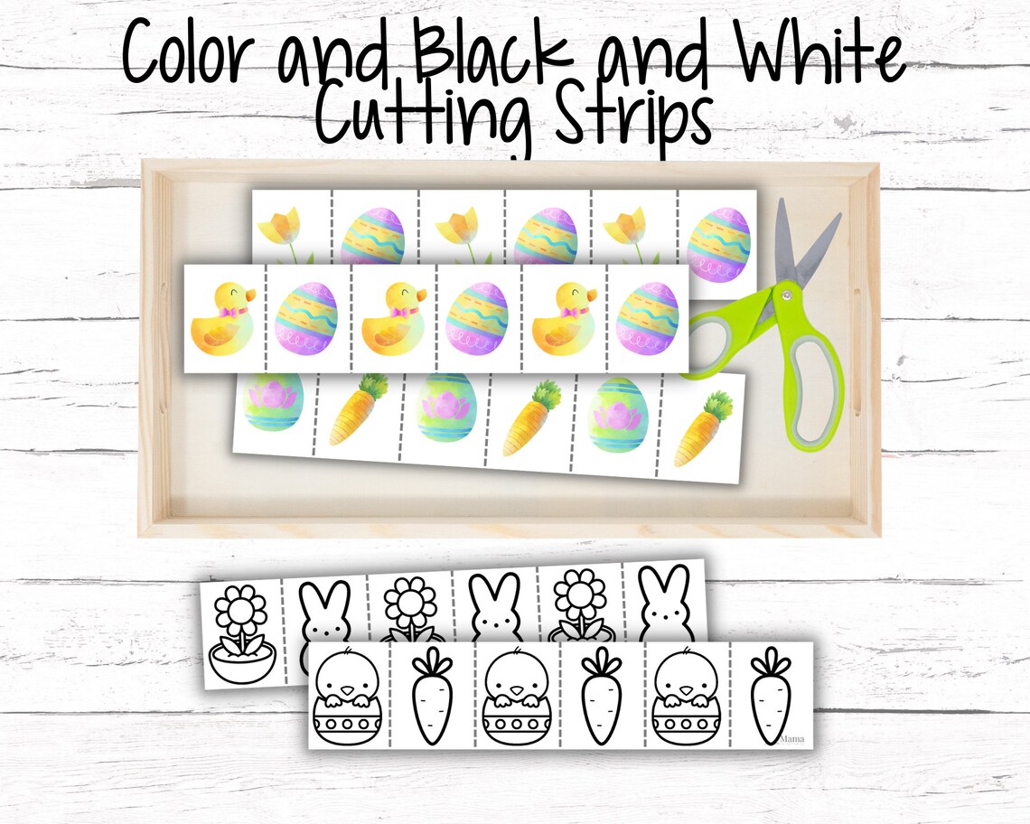 Easter Cutting and Tracing Pages for Preschool Easter | Etsy