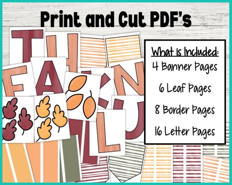 Thanksgiving Bulletin Board Set, Fall Bulletin Board Kit, Thankful ...