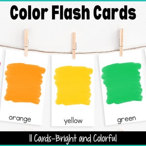 Color Flashcards for Preschool, Printable Shape Flashcards for Toddlers ...