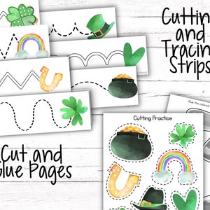St. Patrick's Day Cutting and Tracing Pages for Preschool - Etsy