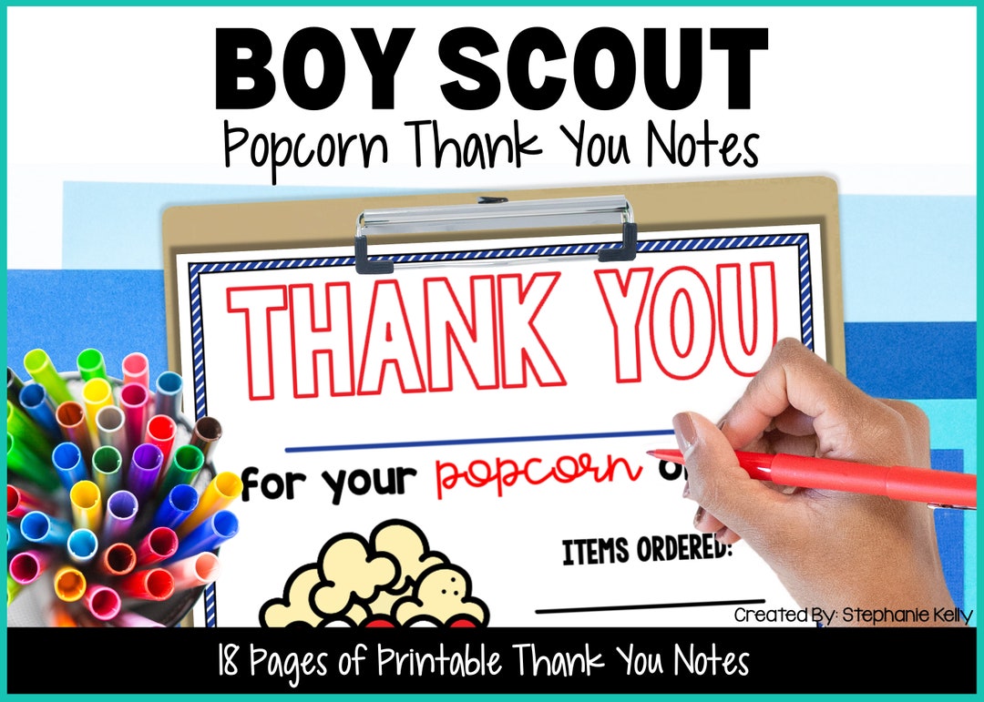 Boy Scout Thank You Cards for Popcorn, Boy Scout Popcorn Order Form ...