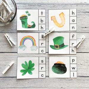 St. Patrick's Day Clip Cards for Preschool | Montessori | Letters and ...