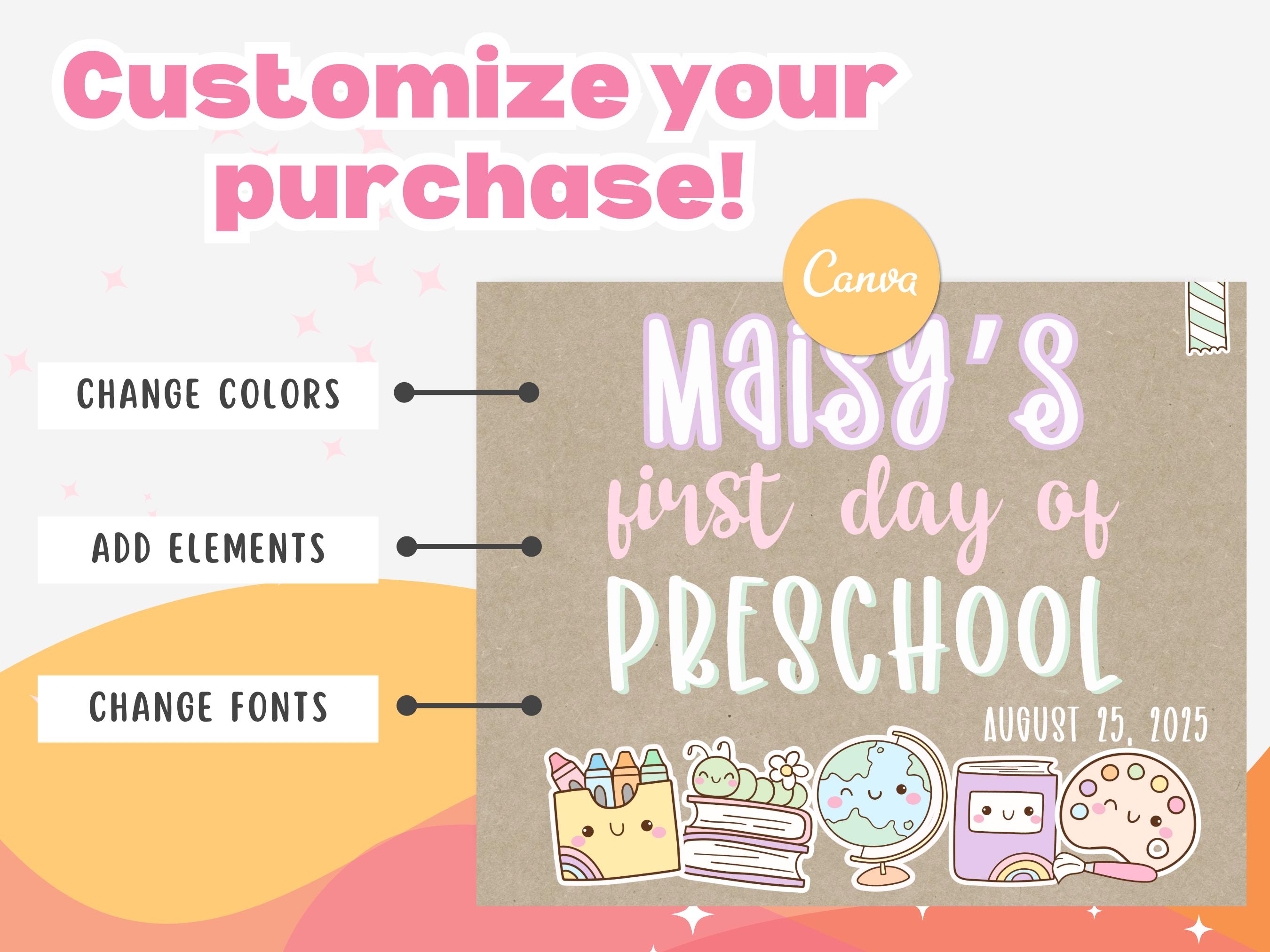 Editable First Day Sign, First Day of School Printable, Editable Back ...