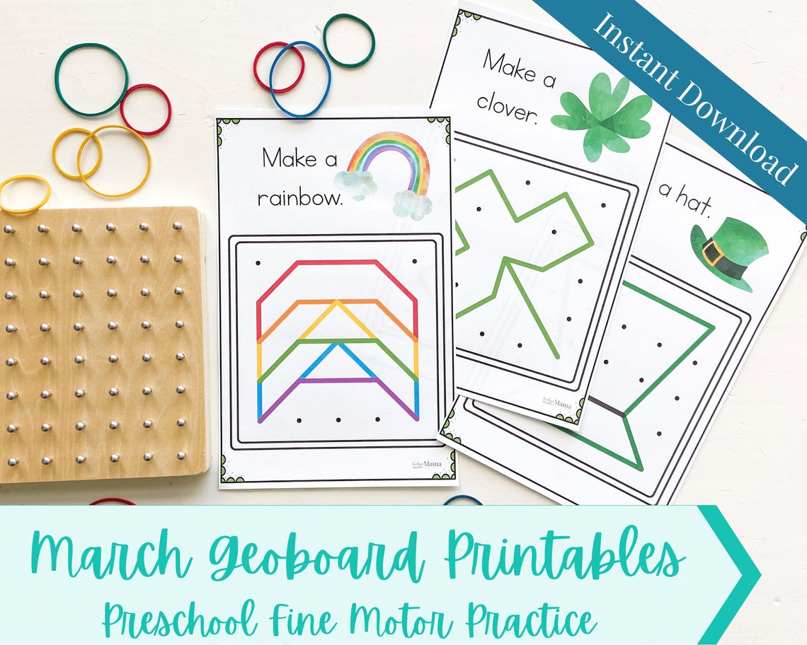 St. Patrick's Day Geoboard Activities for Preschool and Kindergarten ...