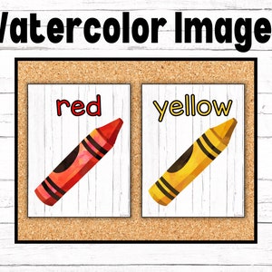 Printable Colors Posters, Classroom Decor, Shiplap, Watercolor - Etsy
