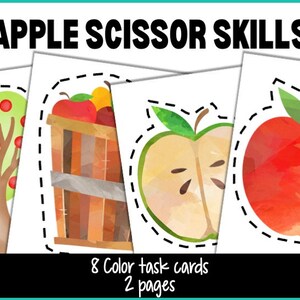 Apple Cutting and Tracing Pages for Preschool, Apple Cutting Practice ...