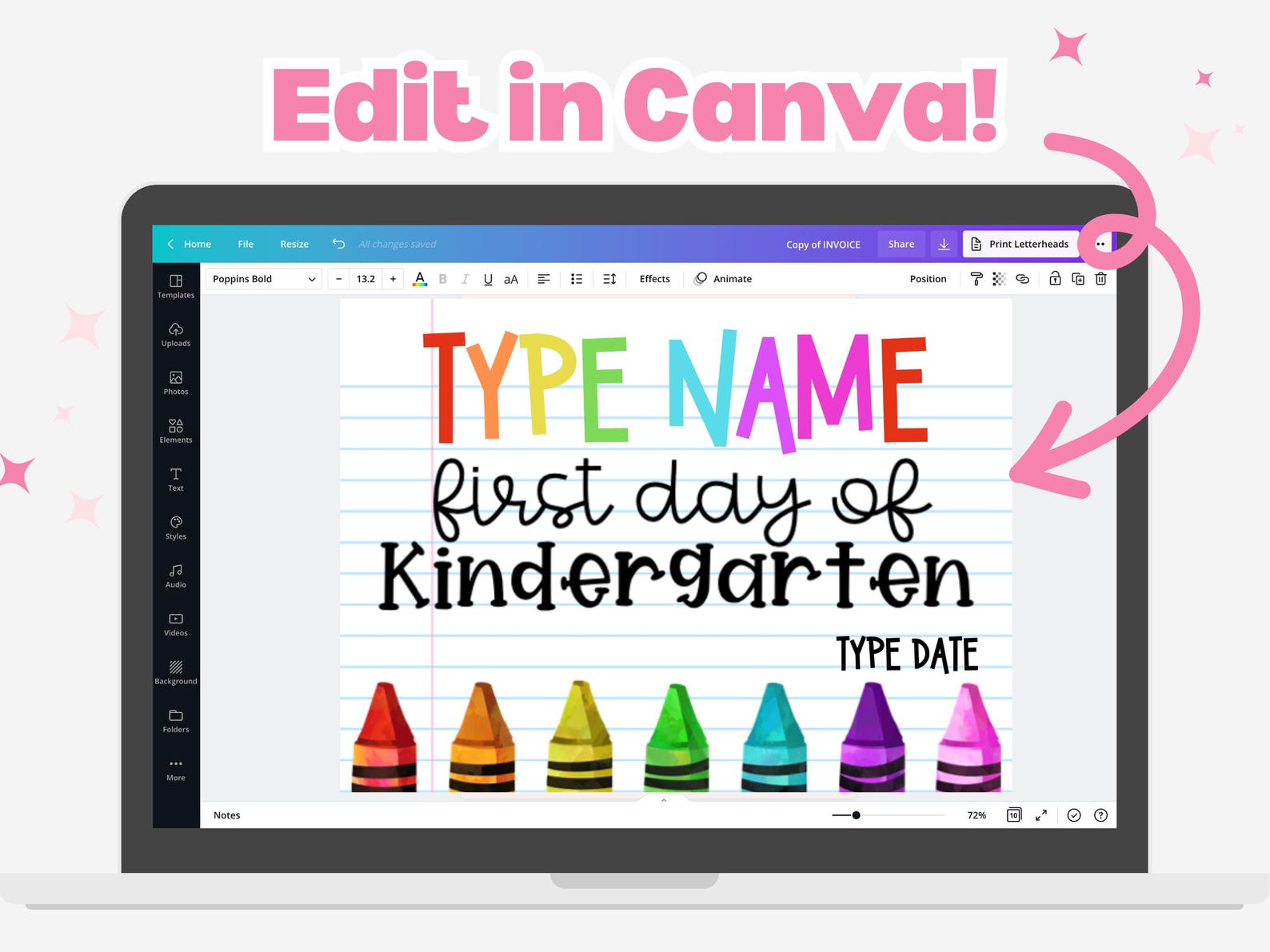 Editable First Day Sign, First Day of School Printable, Editable Back ...