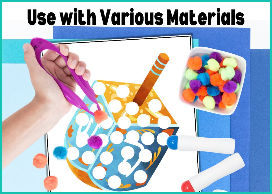 Hanukkah Dot Marker Printable, December Fine Motor Dabber Activities ...