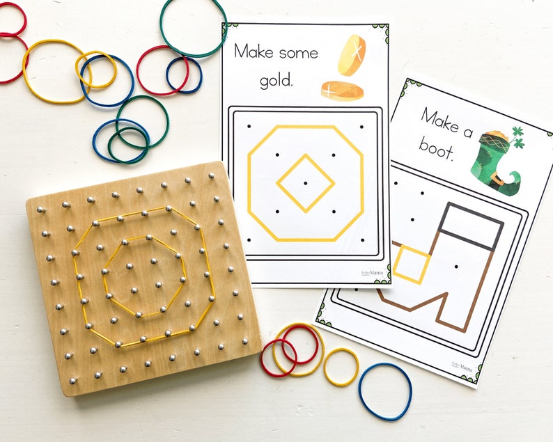 St. Patrick's Day Geoboard Activities for Preschool and Kindergarten ...