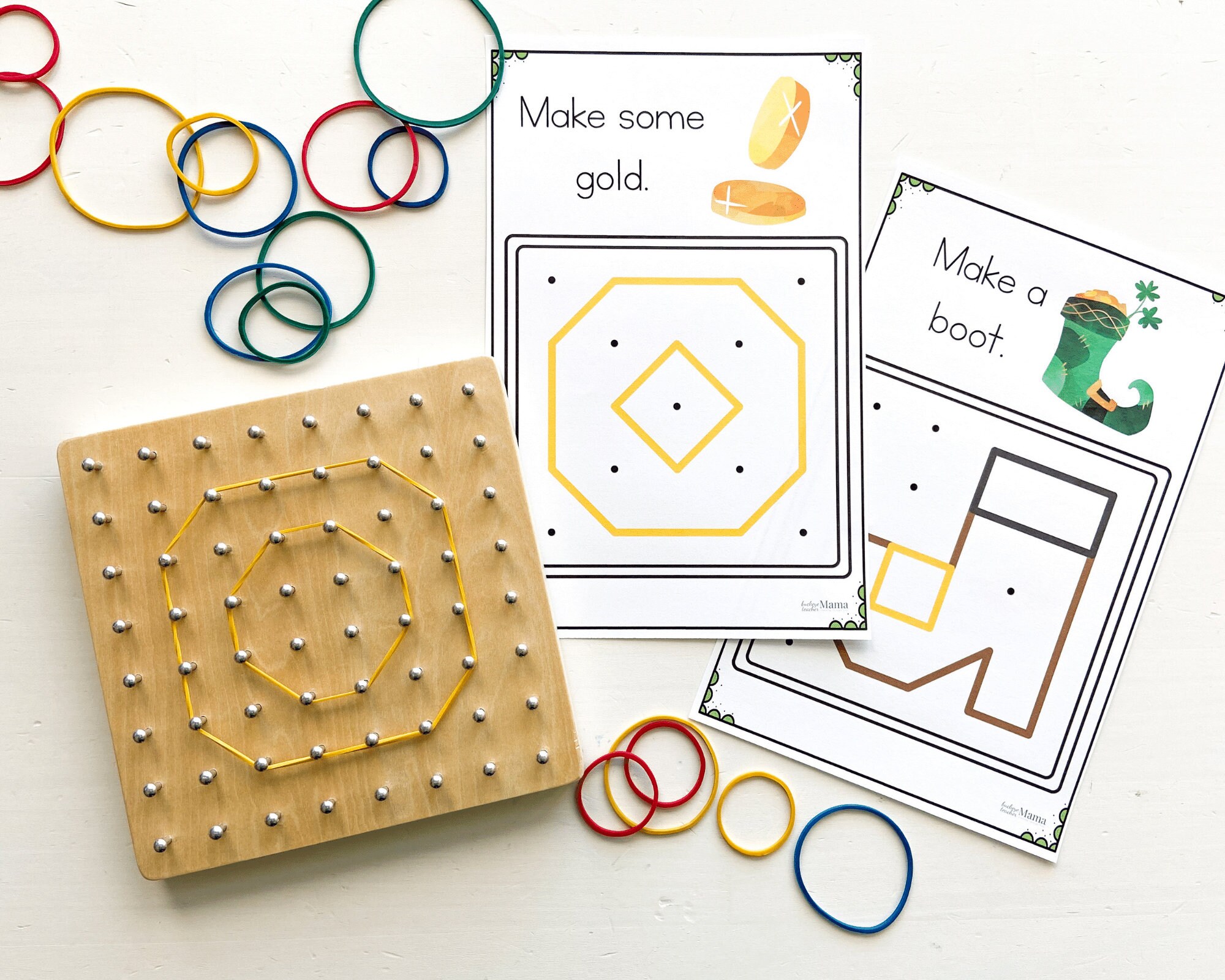 St. Patrick's Day Geoboard Activities for Preschool and Kindergarten ...