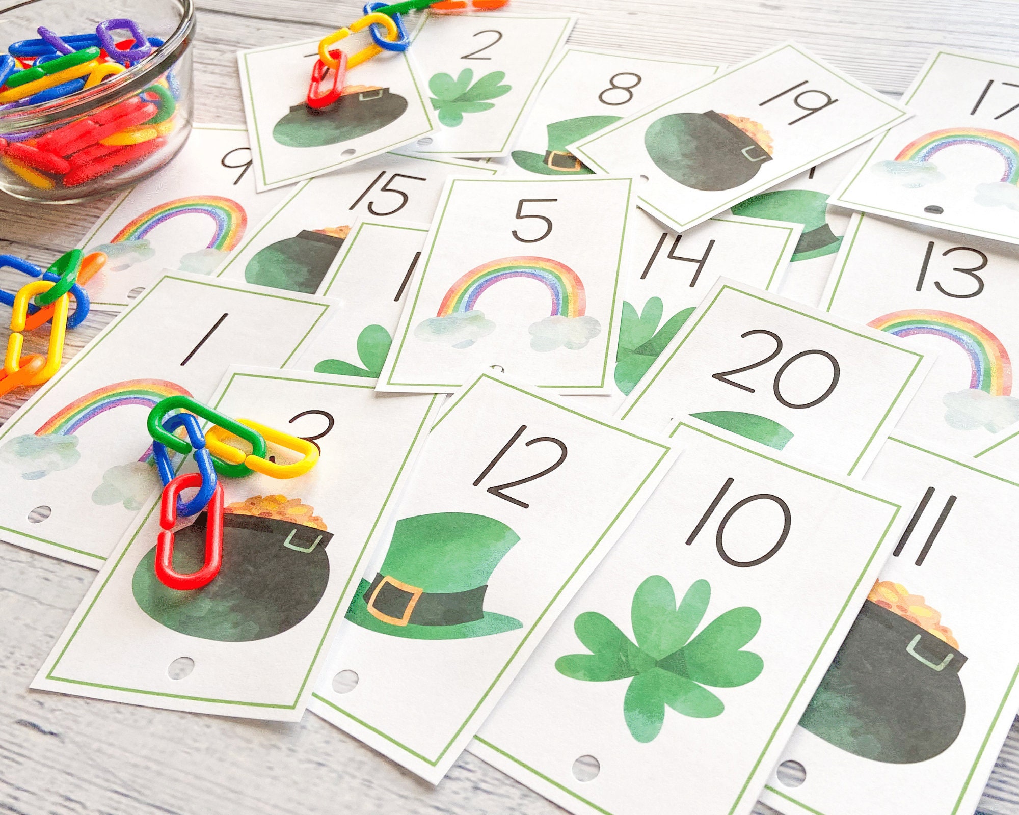 St. Patrick's Day Preschool One to One Counting Activity, St. Patrick's ...