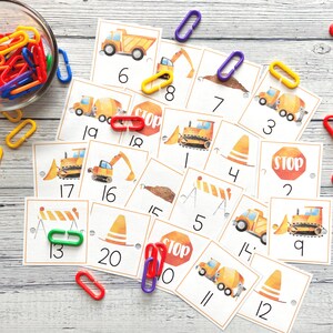 Construction Preschool One to One Counting Activity | Construction ...