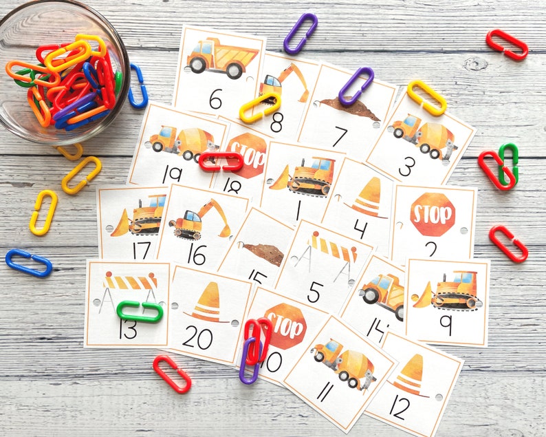 Construction Preschool One to One Counting Activity | Construction ...